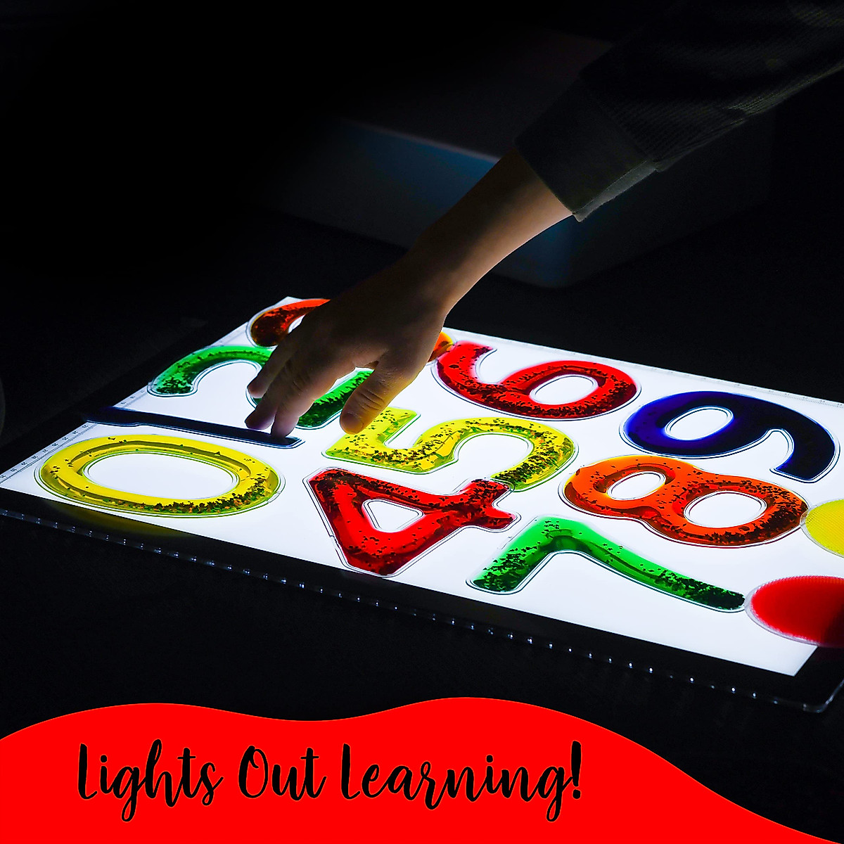 Playlearn Sensory Gel Filled Numbers – Moveable NumberToy - Textured Tactile Squishy Toy Number Set - Ideal for Sensory Learning