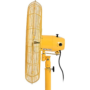 Deluxe Oscillating Pedestal Fan, 30" Diameter, Safety Yellow, 1/2HP, 10000CFM