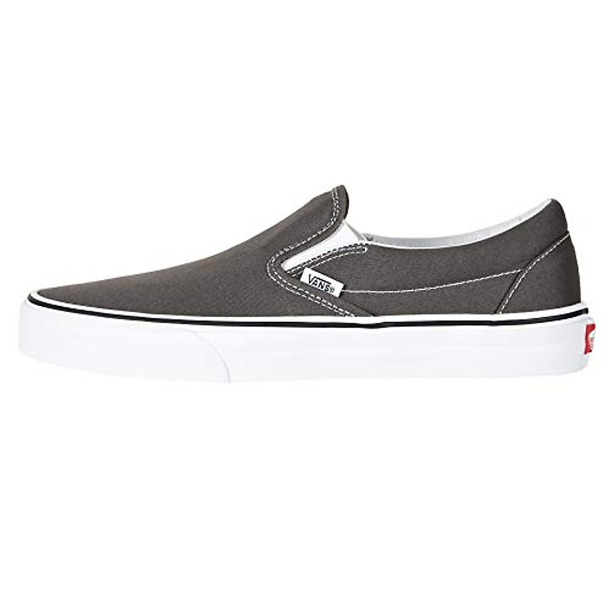 Vans Men's Classic Slip-On Core, Charcoal/White, Size 10.5