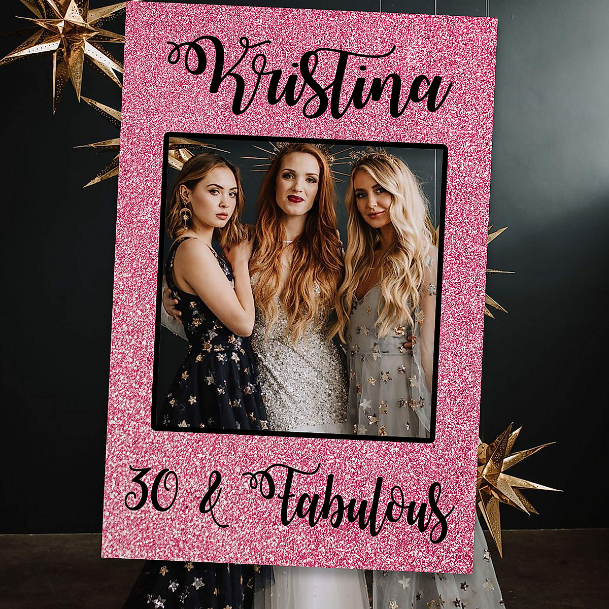 BannerBuzz Custom Forty & Fabulous Photo Frame, Photo Booth Frame, can use it as Props For Decorations, Looks Attractive, Selfie Photo Frame (36"x48", Design 05)