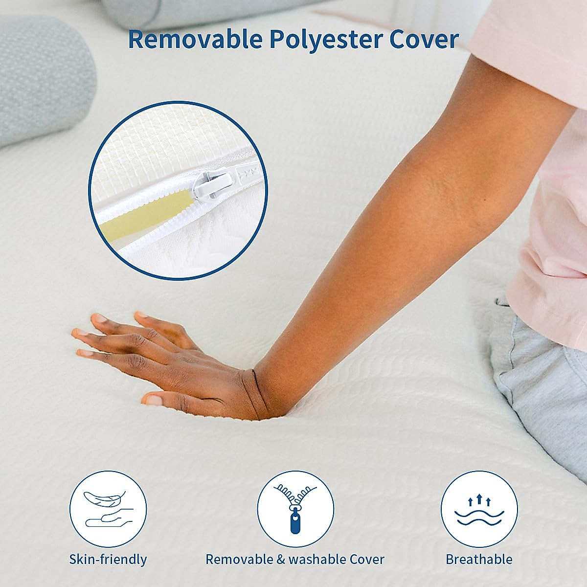 Mattress Topper, 3 Inch Queen Size Egg Crate Gel Memory Foam Bed Topper with Breathable Cover, Pressure Relief, CertiPUR-US Certified