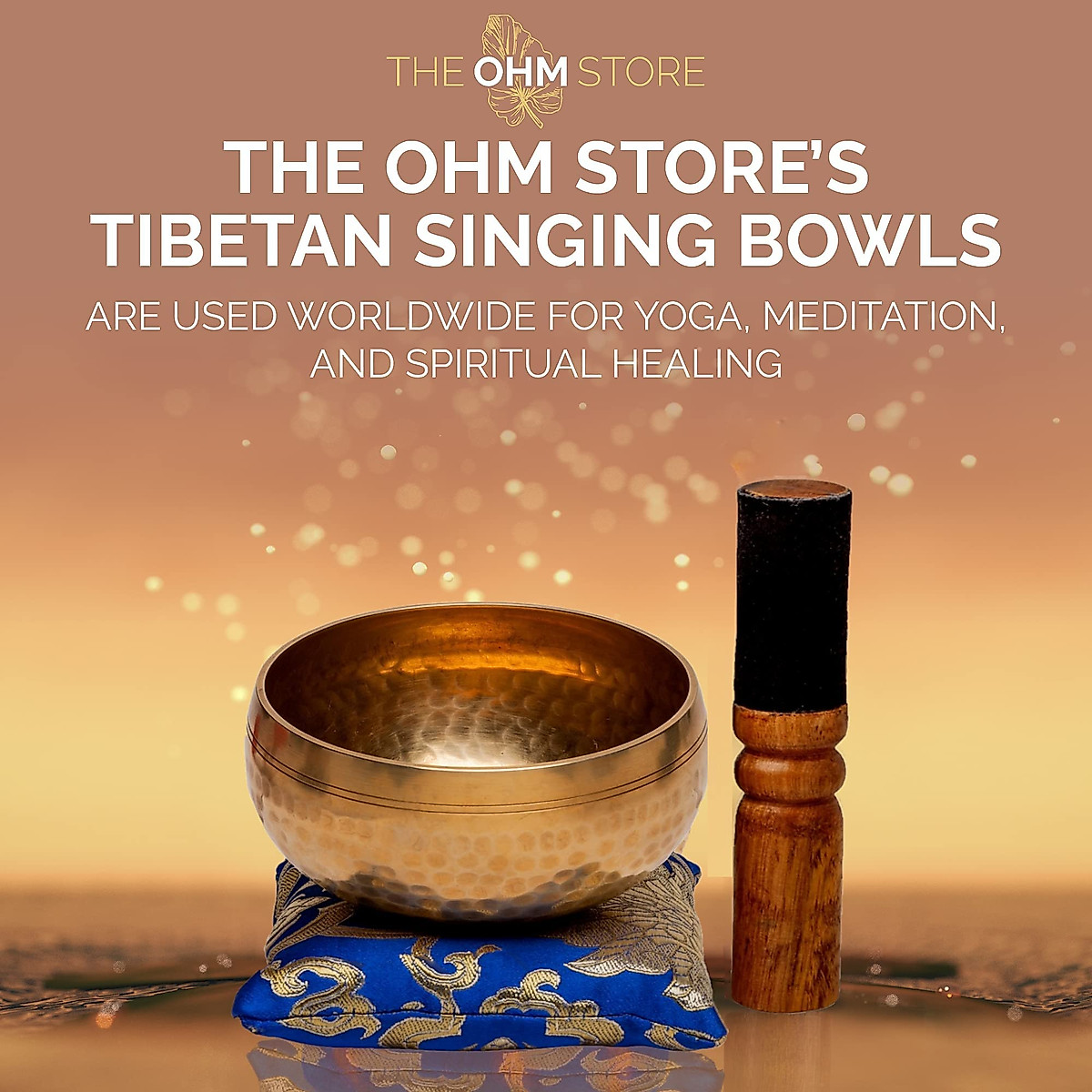 Handcrafted Lingam Meditation Sound Bowl and Lava Stone and Rose Quartz Mala Bracelet Bundle — Yoga, Healing, Intention Setting, and Mantra Recitation