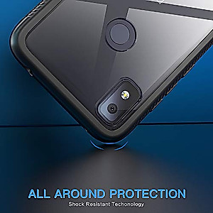 IDweel Fullbody Case for TCL REVVL 4,T-Mobile REVVL 4 Case, Hybrid Built-in Screen Protector TPU Shock Absorption Shatter-Resistant Bumper + Clear PC Back Anti-Drop Cover, Clear/Black Bumper