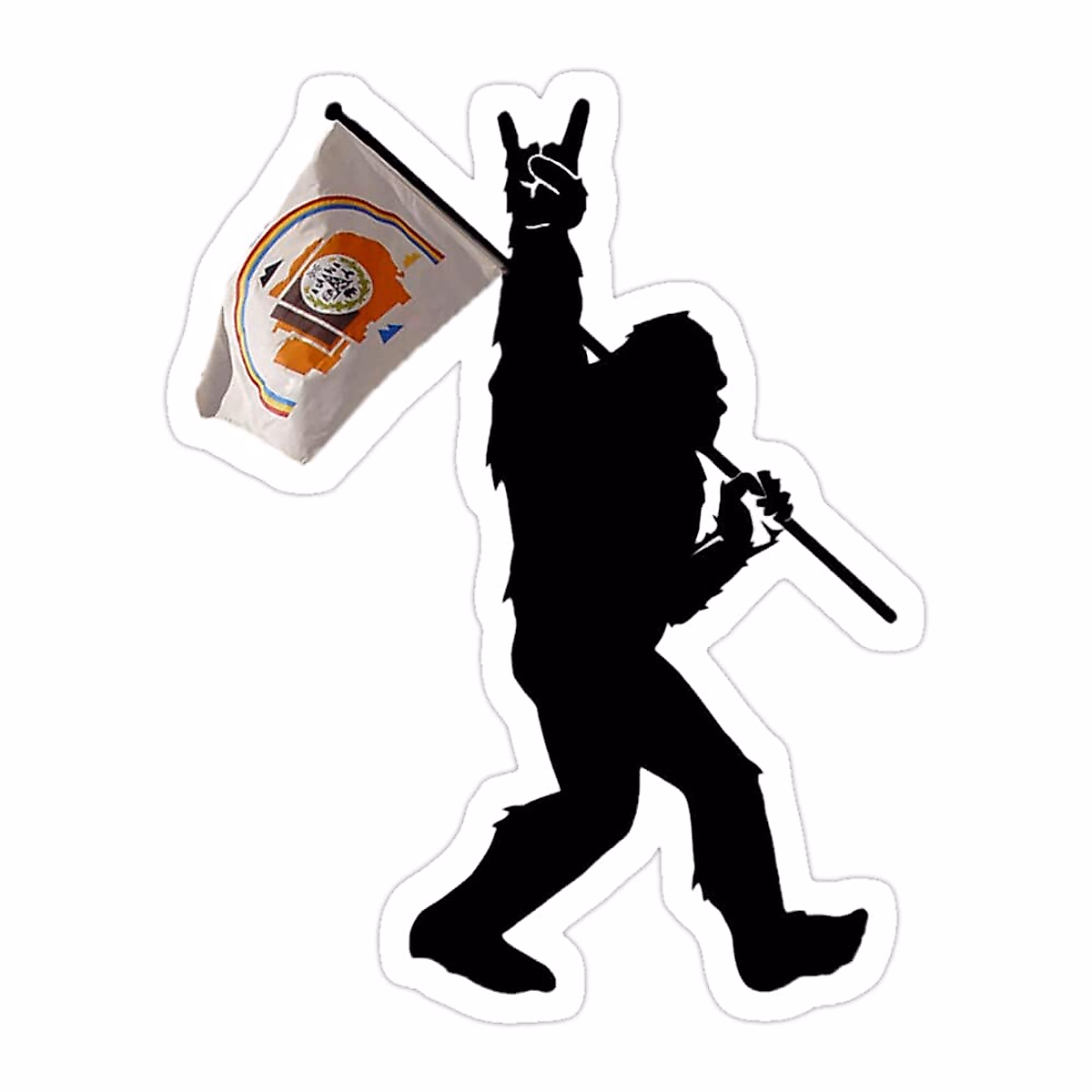 (3 PCs/Pack) Stickers Peaceful Bigfoot with Navajo Nation Flag 3x4 Inch Vinyl Waterproof Decals for Wall Laptop Bike Car Bumper Helmet Water Bottle