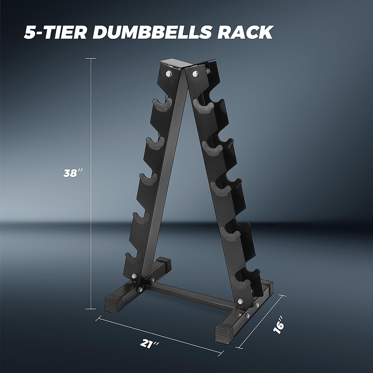 RitFit 250LB Hex Dumbbell Set with 5-Tier Rack, 10+15+25+35+40LB Free Weights with Rack for Strength Training, Full Body Functional Workouts