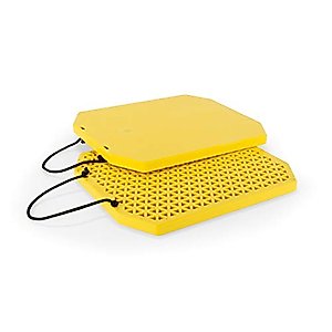 Camco 44545 Heavy-Duty Extra-Large Stabilizer Jack Pads with Handle - Prevent Trailer Jacks from Slipping Into Soft Ground - Includes (2) Jack Pads, Yellow