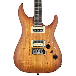 Schecter C-1 Exotic Spalted Maple Electric Guitar - Satin Natural Vintage Burst