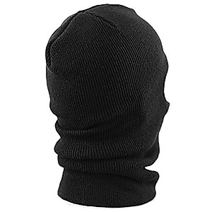 The Hat Depot Made in USA Unisex Ski Mask Winter Hat (Black)