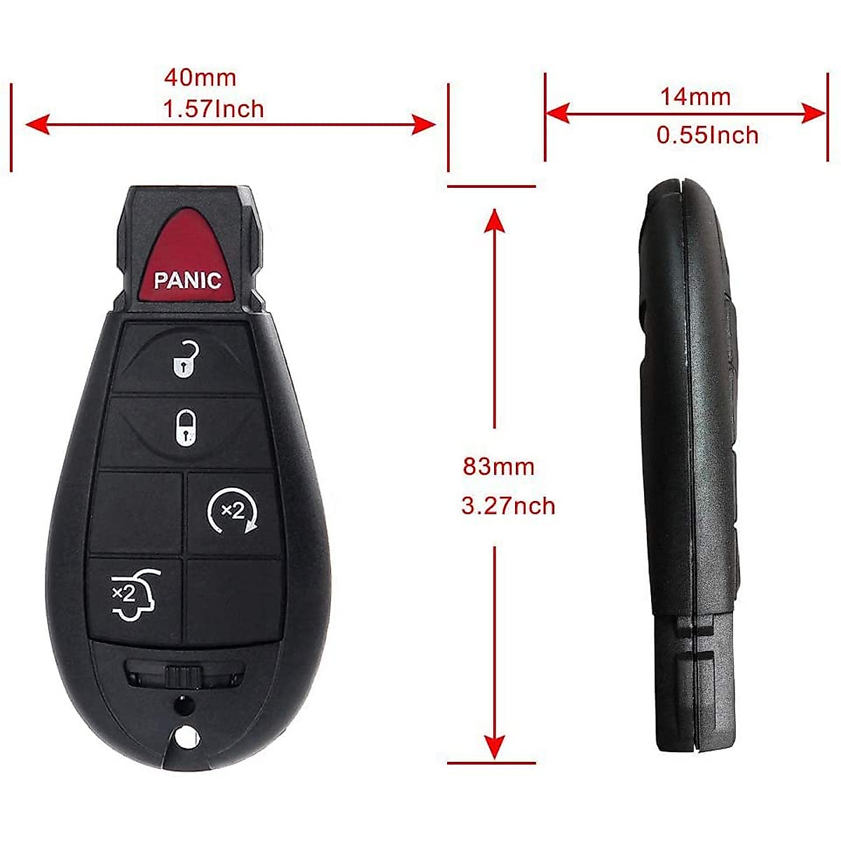 5 Button Key Fob Replacement Compatible for 2008 2009 2010 2011 2012 2013 Jeep Grand Cherokee,2008 2009 2010 Jeep Commander Car Keyless Entry Remote Control M3N5WY783 IYZ-C01C