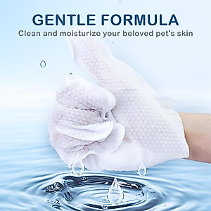Generic Pet Bathing Wipes for Dogs & Cats - 6 Pcs Dog and & Cleaning Gloves Wipes，Gentle Cleaning for Paws, Ears, Fur, Eye and Butt, white