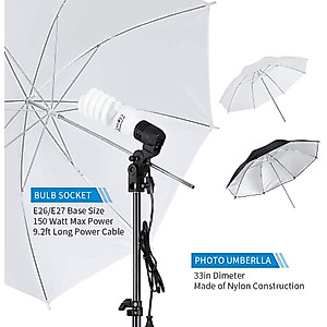 Kshioe Photo Lighting Kit, 2M x 3M/6.6ft x 9.8ft Background Support System and 900W 6400K Umbrellas Softbox Continuous Lighting Kit for Photo Studio Product,Portrait and Video Shoot Photography