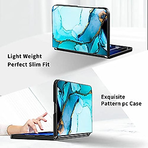 for Microsoft Surface Duo 2 Case,Surface Duo 2 2021 Slim Lightweight Hard PC Back Cover Shockproof Protective Fold Case for Microsoft Surface Duo 2 2nd 2021,Blue Marble
