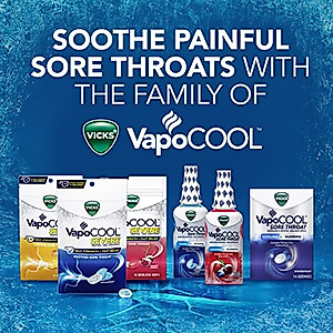 Vicks VapoCool Sore Throat Lozenge Relieves Painful Sore Throat and Mouth, Winterfrost, 16 Count(Pack of 1)