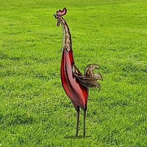 Metal Sculpture Multicolor Iron Rooster Home Furnishing Crafts