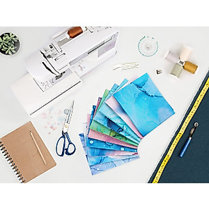 Craftido -25 Options- 100% Cotton Quilting Fabric Bundles 10pcs Fat Quarters 18”x21”-Medium Weight 5.2 oz- for Quilting, Sewing project, Patchwork, DIY Crafts - Rainbow Inks