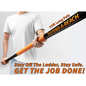 7-24 ft Long Telescopic Extension Pole // Multi-Purpose Extendable Pole with Universal Twist-on Metal Tip // Lightweight and Sturdy // Best Telescoping Pole for Painting, Dusting and Window Cleaning