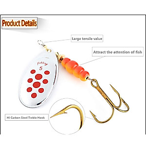 LOVEPET Fishing Bait,Color Lures Sub-Rotating Sequins,Fake Bait,Bionic Bait, Squid Hard Bait, Lure Bait,Three Hook,Fishing Tackle,5 Pcs