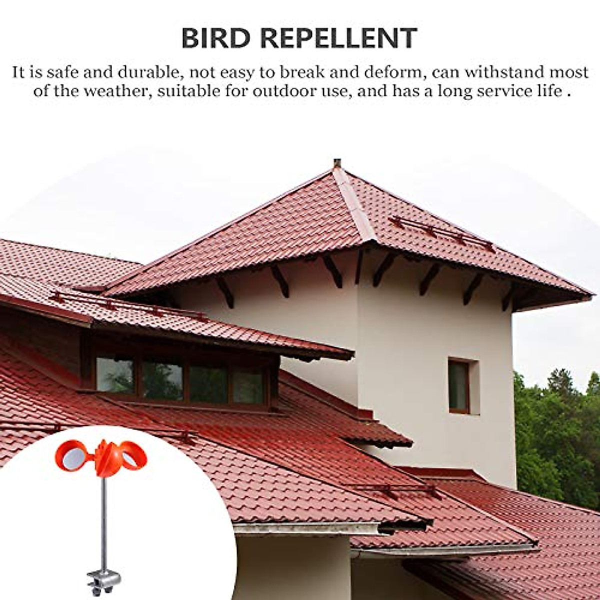 Baluue Reflective Windmill Pinwheel Bird Control Scare Device for Garden Farm Pet