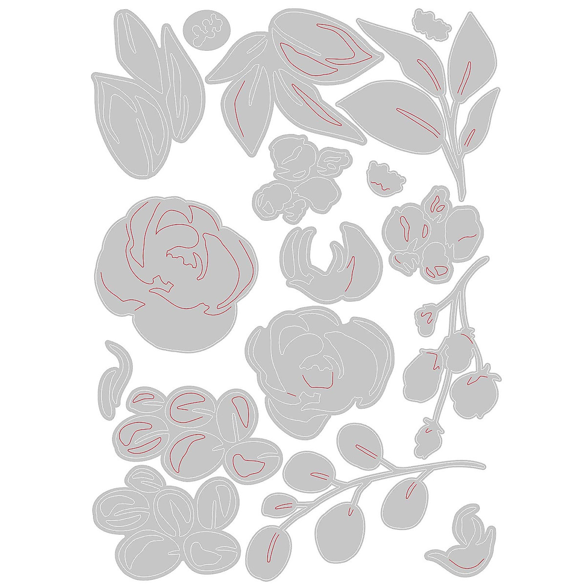 Sizzix Thinlits Die 665208 Bloom Colorize by Tim Holtz 17 Pack, Multicolor