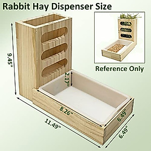 Hamiledyi Rabbit Hay Feeder with Litter Box Wooden Food Feeding Manger Bunny Hay Dispenser Small Animals Grass Holder for Hamsters Guinea Pig Bunny Chinchilla