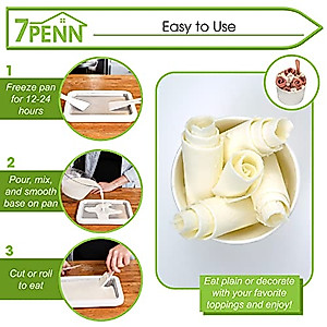 7Penn Instant Freezer Homemade Ice Cream Cold Plate Roller with 2 Spatulas - Anti Griddle Ice Cream Roll Maker Slab Pan