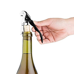 True Truetap Double Hinged Professional Waiter's Corkscrew - Wine Key and Wine Opener for Wine Bottles, Black