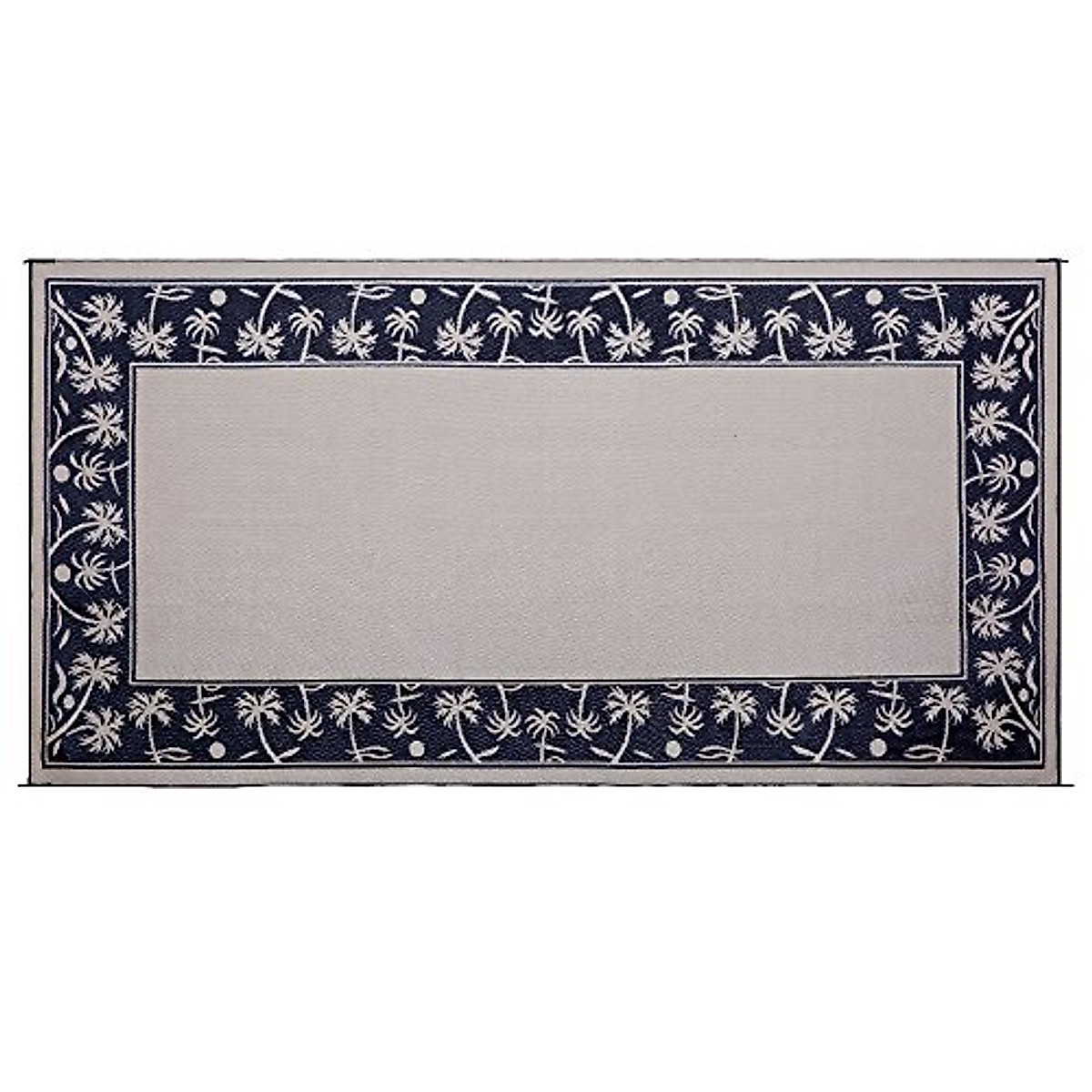 Stylish Camping 209181 Outdoor Patio / RV Camping Mat - Palm Tree (Black/Beige), (9-Feet x 18-Feet)