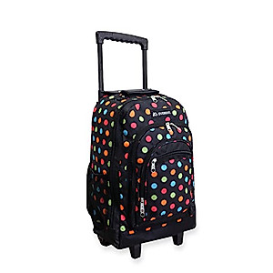 Everest Wheeled Backpack with Pattern, Polkadot, One Size