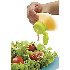 Portable Salad Dressing Containers set of 3- Silicone Squeeze Bottle Leak Proof Cap Kitchen Tool Mini Food Storage Containers Small Dip Condiment