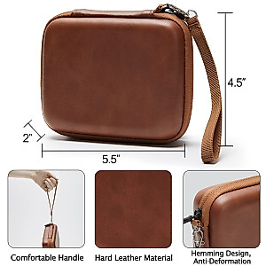 COOZOOM Guitar Pick Holder Case Compatible for Fender, ChromaCast, D'Addario, JIM DUNLOP, Bolopick, UNLP MUSICAL INSTRUMENT Guitar Accessories, All Size Picks Storage Pouch Box-Bag Brown