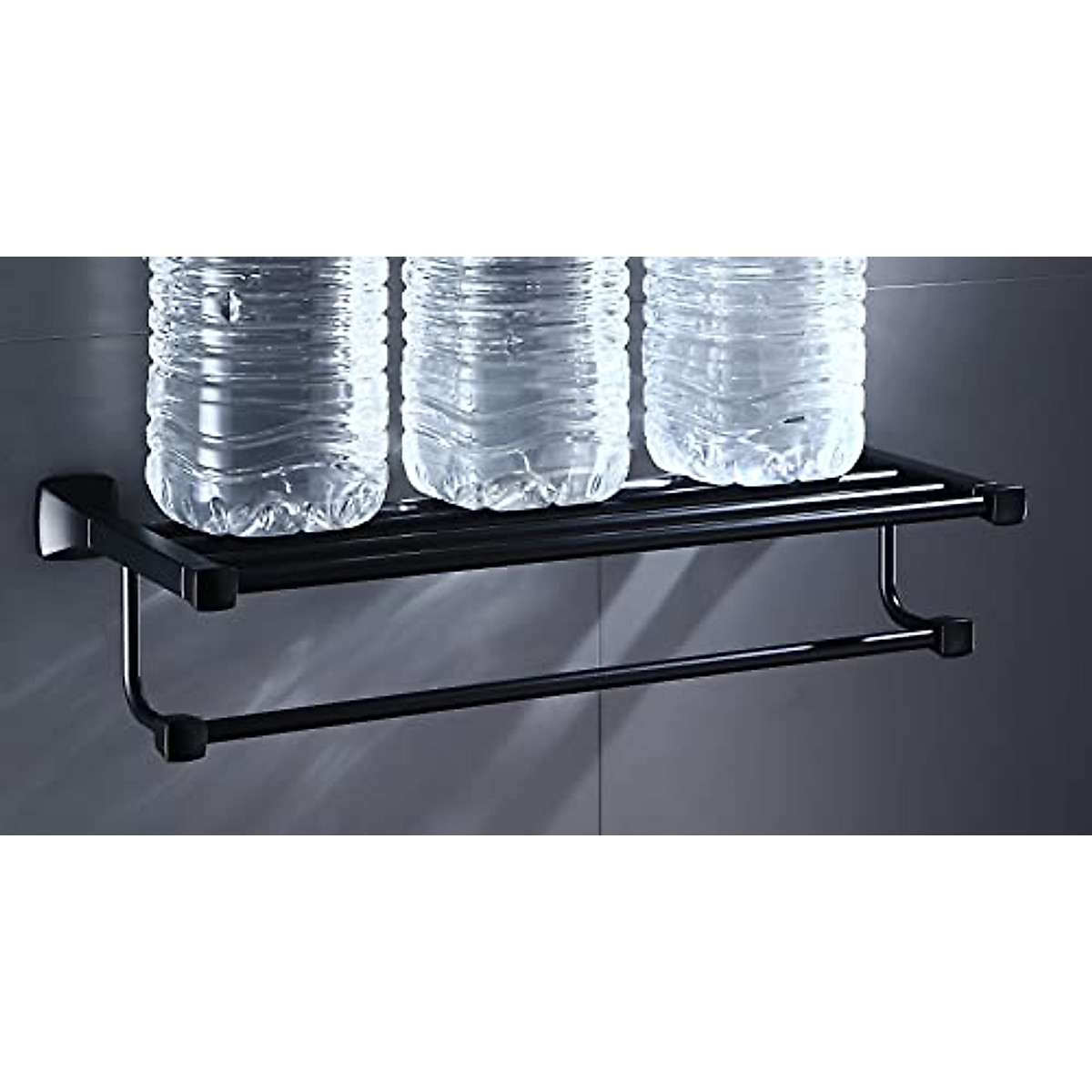 Black Towel Rack and Towel Holder with Luxury Design for Bathroom Wall,Bathroom Hardware,Matte Black Bathroom Accessories