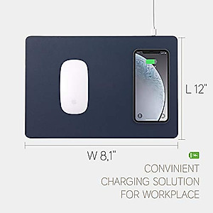 POUT HANDS3 Qi Wireless Charging Mouse Pad Mat for iPhone, Airpod, Samsung Galaxy (Latte Cream)