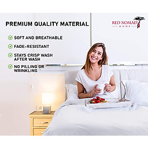 Red Nomad Luxury Duvet Cover & Pillow Shams Set (Full/Queen, Pure White)