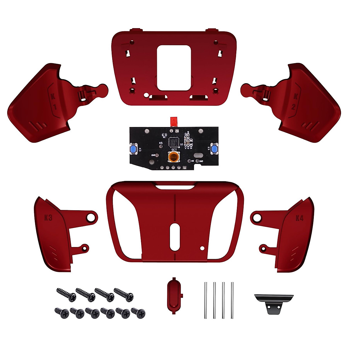 Turn RISE to RISE4 Kit – Redesigned Scarlet Red K1 K2 K3 K4 Back Buttons Housing & Remap PCB Board for PS5 Controller eXtremeRate RISE & RISE4 Remap kit - Controller & Other Accessories NOT Included