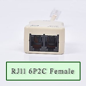 Antfly 3 PCS 2 Wire, 1 Line DSL Filter, with Built in Splitter, Phone Jack Splitter, in-line DSL Filter Splitter/in-line DSL Filter RJ11 6P2C Male to 2 Female Telephone Modem ADSL Splitter Filter