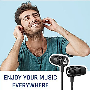 KLIM F1 Earbuds with Microphone + New 2022 + Excellent Audio Quality + Long-Lasting Wired Earphones with Mic + 5 Years Warranty + 3.5 mm Jack in Ear Headphones + Media Controls + Gaming Earbuds