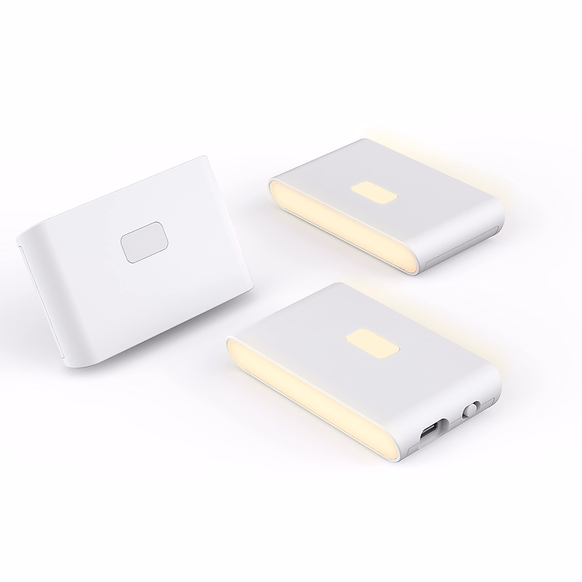 WYZE Rechargeable Night Lights with Dusk to Dawn & Motion Sensors, Warm & Soft White Stair Lights for Bathroom, Hallway, Linkable, Magnetic Mount, 3 Pack