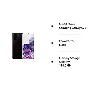Samsung Galaxy S20+ 5G Factory Unlocked Android Cell Phone |128GB of Storage | Cosmic Black (Renewed)