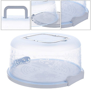 UracoN Round Carrier Plastic Cake Keeper, With Lid And Handle Cake Transport Container Plastic Cake Keeper With Lid Cake Decorating Kit (blue)