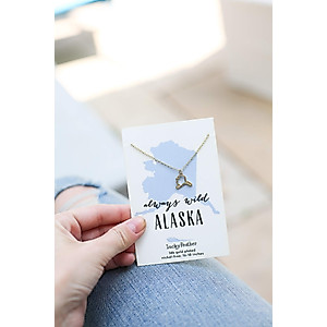 Lucky Feather Texas Shaped State Necklace, 14K Gold-Dipped Pendant on Adjustable 16”-18” Chain