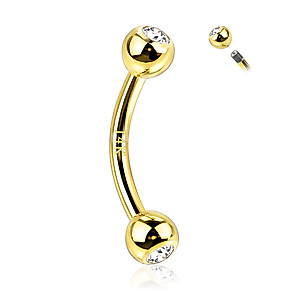 COCHARM 14K Solid Gold Long Bar Belly Button Rings 12mm Real Gold Cute Belly Piercing Rings Snake Eyes 14k Gold Navel Ring Navel Piercing Gold