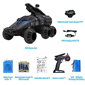 Mostop Remote Control Car, 1500pcs Water Shots 6WD Hobby RC Cars for Kids Boys &Adults, 1/12 Scale Off-Road RC Crawler Car Space Vehicle Toy Gift with Speed & Steering Control Nerf Car