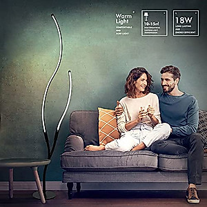 O'NEELDY LED Corner Floor Lamps, Black Branch Standing Lights with Foot Switches for Living Room, Bedroom, Reading Room (57 Inch Tall)