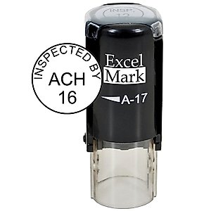 ExcelMark Custom Round Self Inking Inspection Stamp - 5/8" Diameter (3 Lines)