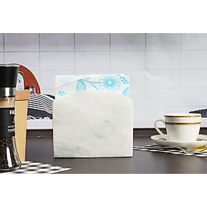 Radicaln Marble Napkin Holder White 6.5"x5.5" Inch Dining Table Handmade Napkins Holder - Simple Modern Home & Kitchen Paper Towel Holder Countertop - Used as Utensil Holder, Home Décor & Bar Napkins