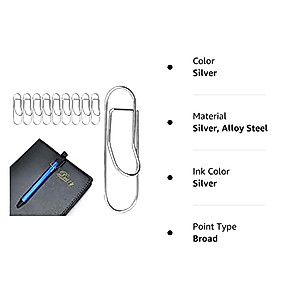 MXRS Pen Clips, Stainless Steel Paper Clip Holder for Notebook,Journals,Clipboard,Pictures(10 Pieces/Silver)