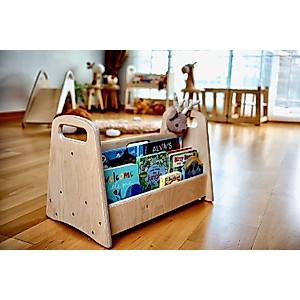 Montessori Freestanding Bookshelf | Storage Bookshelf | Easy Access Wooden Book Rack | Storage with Wooden Shelves for Your Kid's Books | Perfect Height for Kids (Medium)