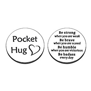Pocket Hug Token Inspirational Gifts for Women Men Teen Boys Girls Gift Ideas Long Distance Gifts Birthday Graduation Valentines Day Gifts for Him Her Stocking Stuffers for Teens Double Sided