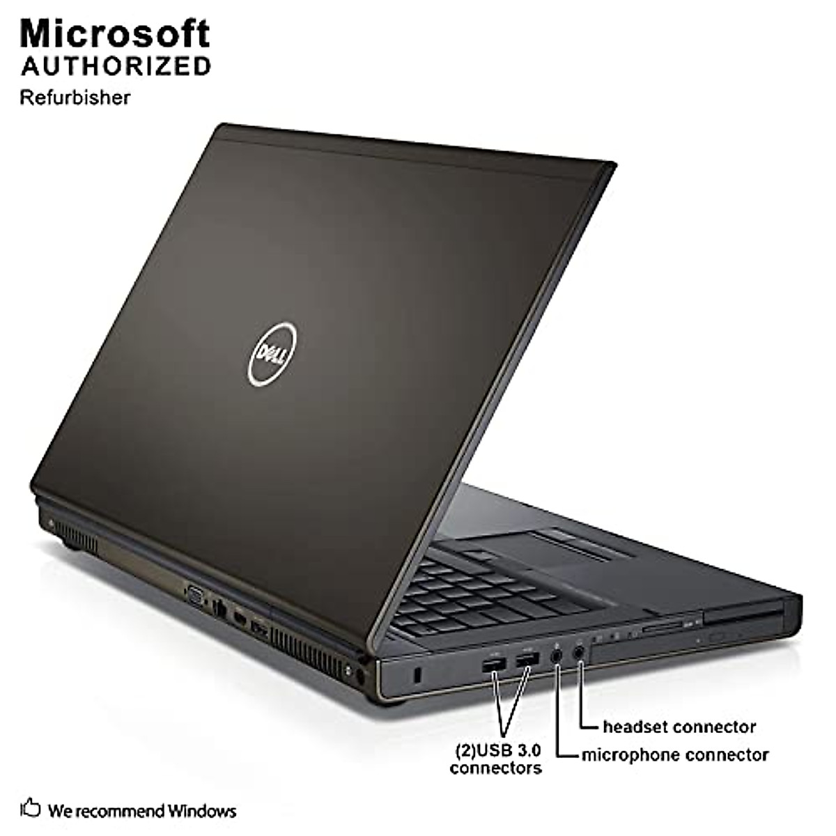 Dell Precision M6800 17.3in Laptop Business Notebook (Intel Core i7-4810MQ, 16GB Ram, 500GB HDD, 2GB Integrated Graphics Card, HDMI, DVD-ROM, WiFi, Express Card) Win 10 (Renewed)