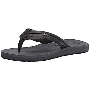 Quiksilver Men's Carver Squish Flip-Flop, Black/Grey/Black, 12(45) M US